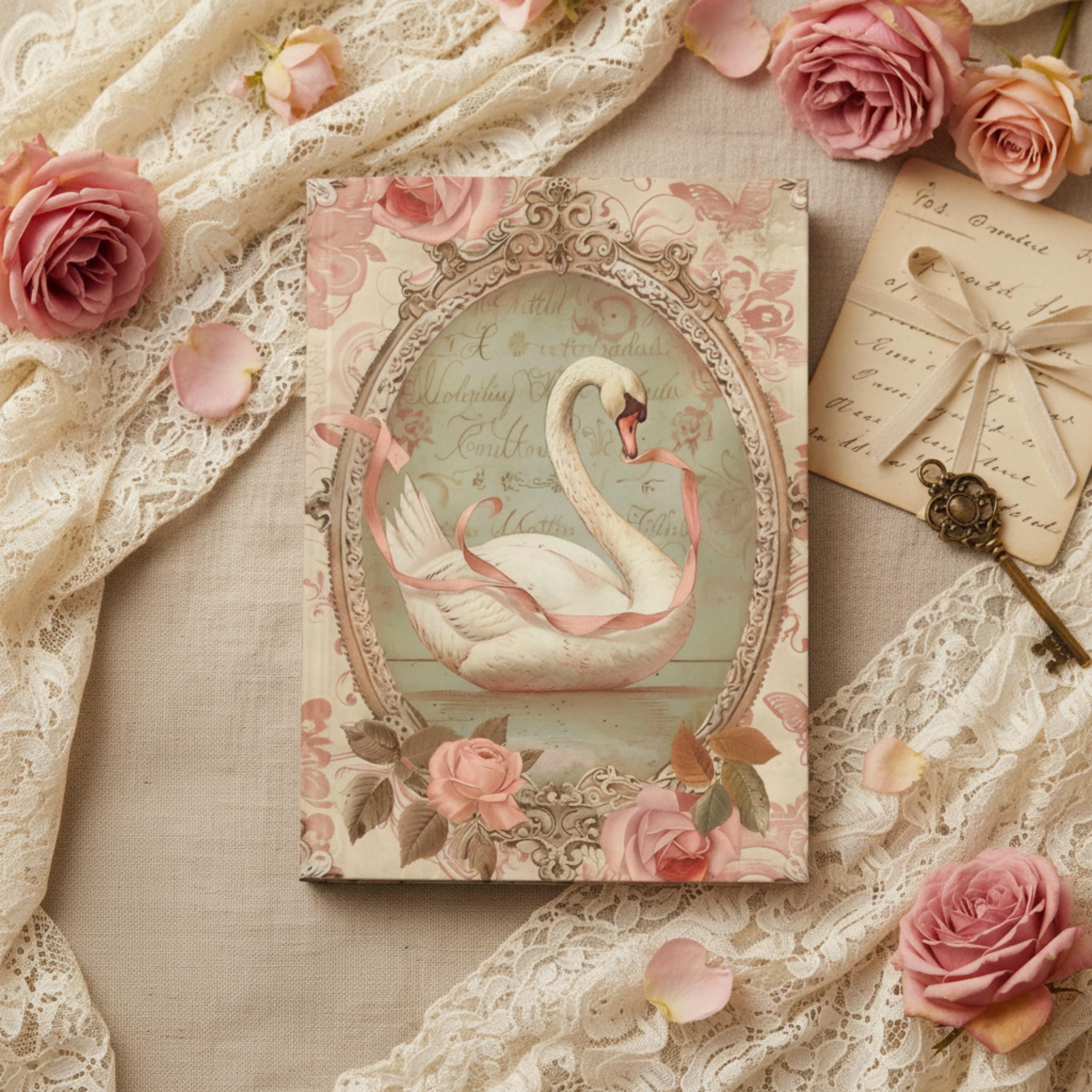 Vintage Swan Notebook | Victorian Aesthetic Journal | Balletcore Diary ...