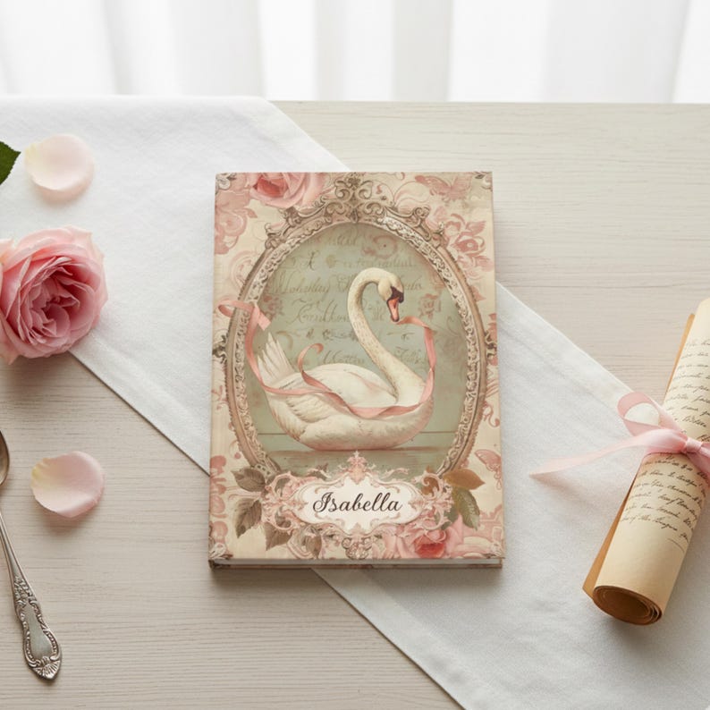 Vintage Swan Notebook | Victorian Aesthetic Journal | Balletcore Diary ...