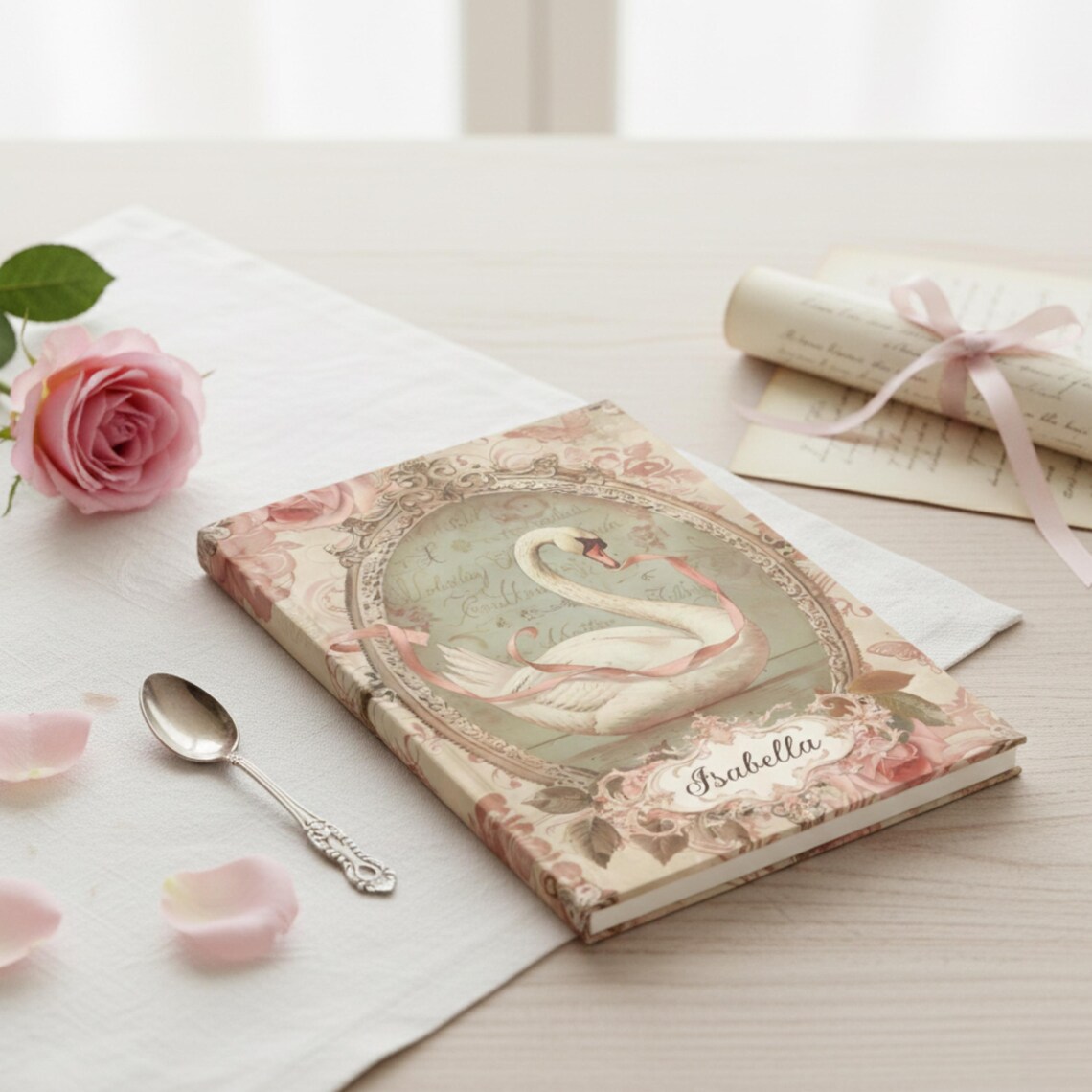 Vintage Swan Notebook | Victorian Aesthetic Journal | Balletcore Diary ...