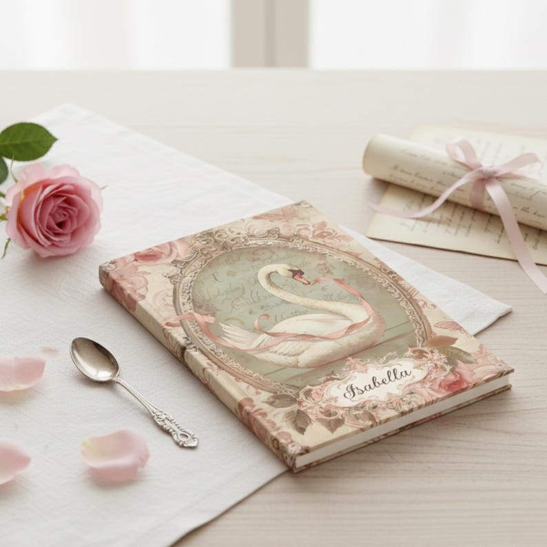 Vintage Swan Notebook | Victorian Aesthetic Journal | Balletcore Diary ...