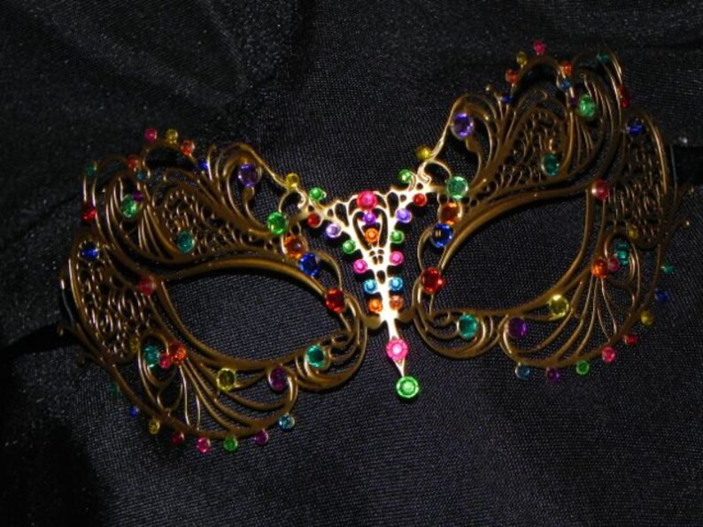 Multi Colored Metallic Masquerade Mask Rainbow Mask - Etsy