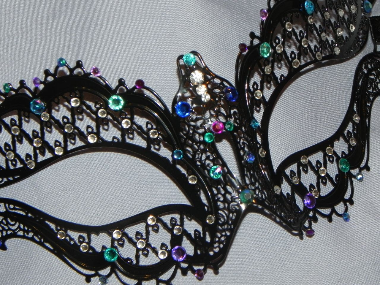 Metallic Lace Filigree Masquerade Mask with Teal Turquoise | Etsy