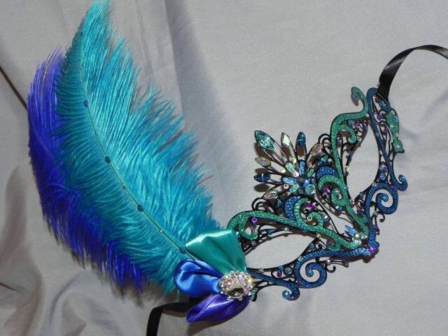 Custom Metal Mask in Shades of Turquoise Royal and Purple | Etsy