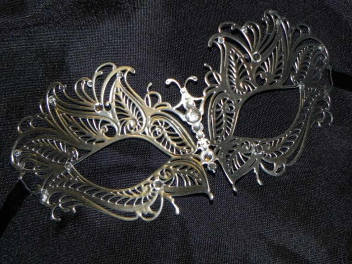 Laser Cut Masquerade Mask With Rhinestone Accents | Etsy