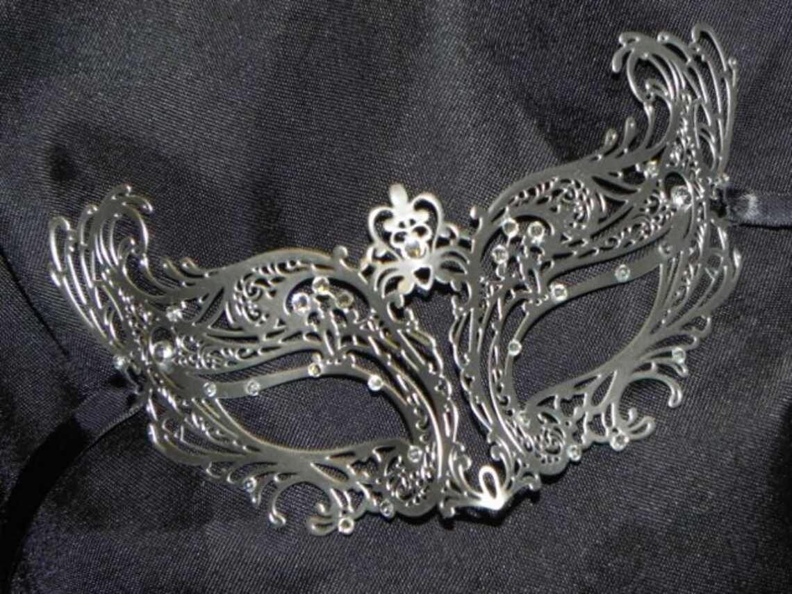 Metallic Filigree Masquerade Mask With Extra Stones Around the Eyes - Etsy
