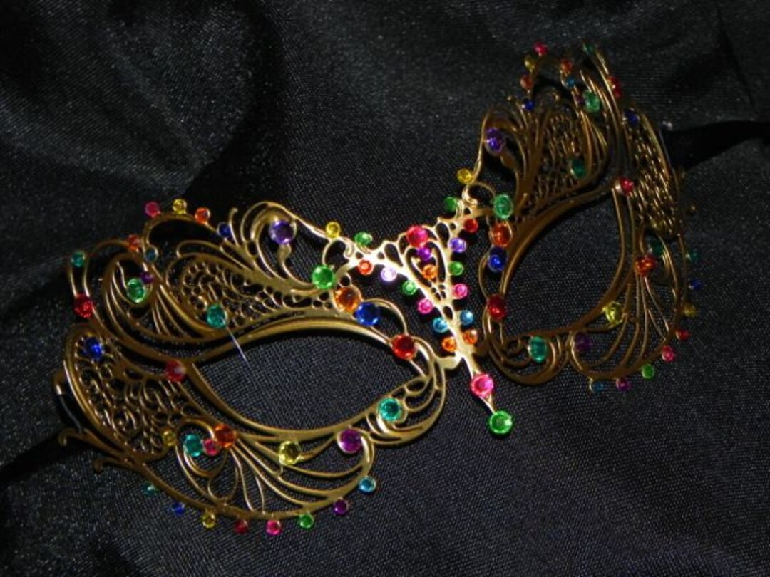 Multi Colored Metallic Masquerade Mask Rainbow Mask - Etsy
