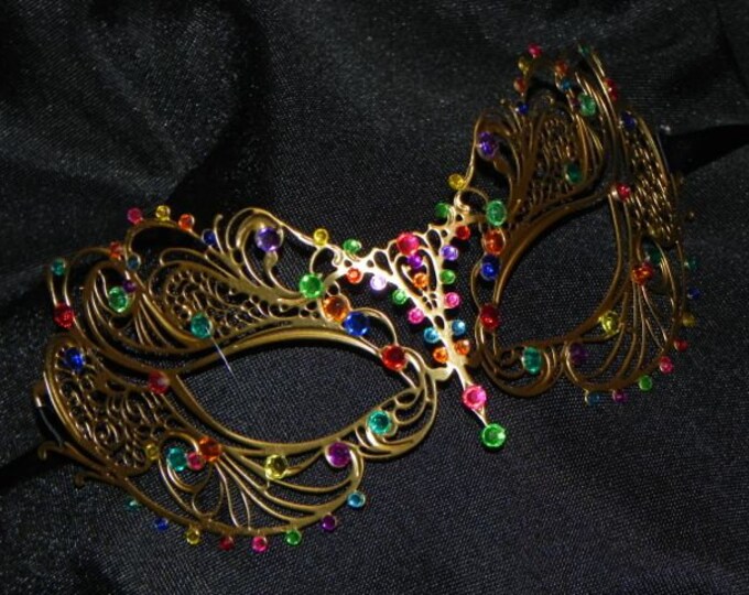 Multi Colored Metallic Masquerade Mask Rainbow Mask - Etsy