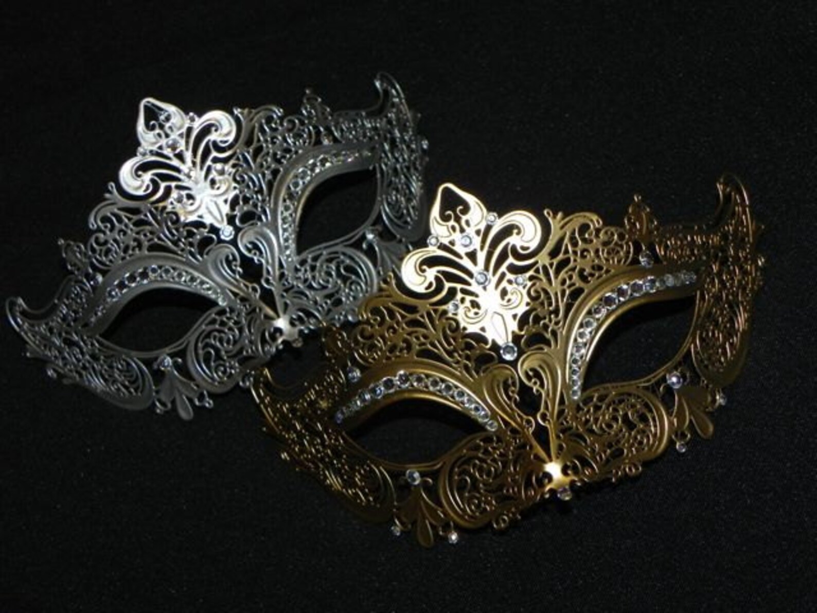 Rhinestone Metallic Masquerade Mask Silver Halloween Mask - Etsy