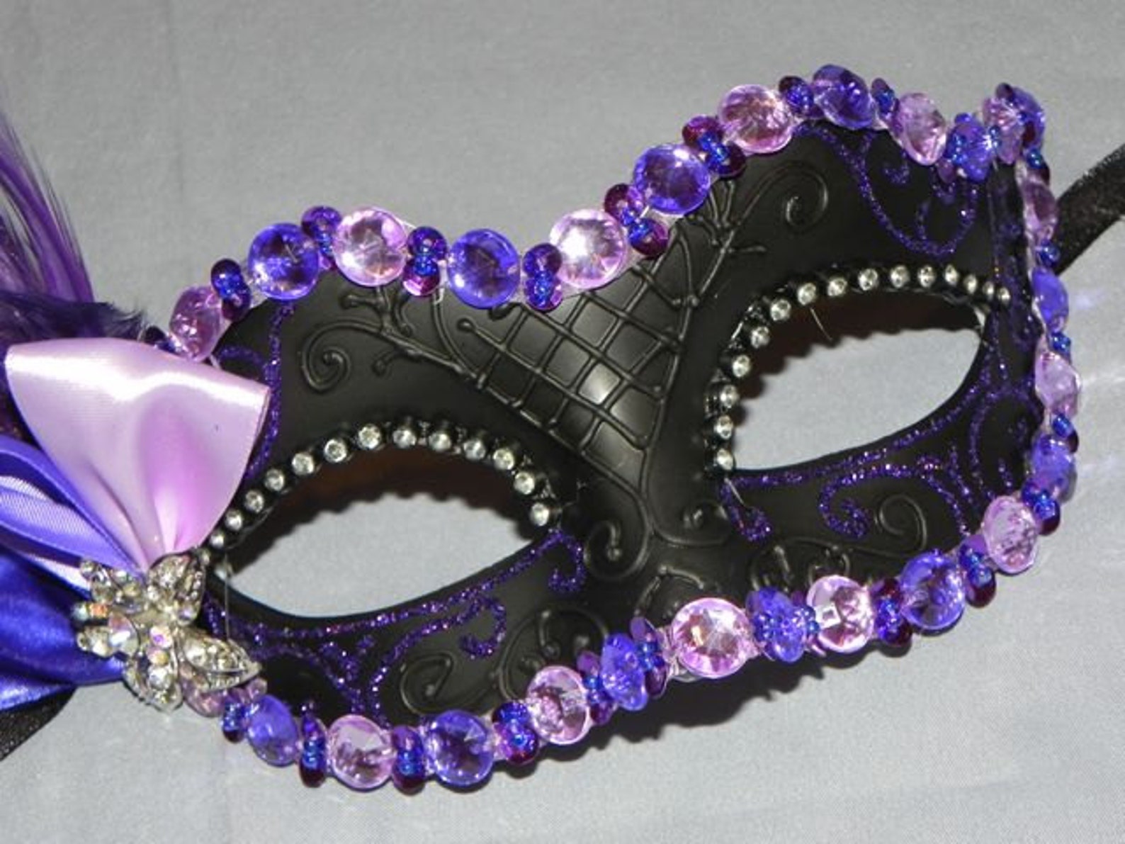 Halloween Mask Shades of Purple and Black-made to Order - Etsy