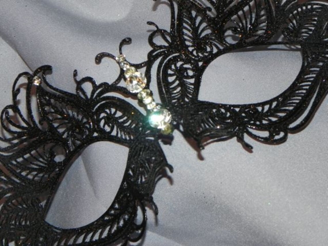 Laser Cut Masquerade Mask - With Rhinestone Accents - Etsy