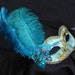 Lace and Feather Masquerade Mask in Shades of Gold and Aqua - Etsy