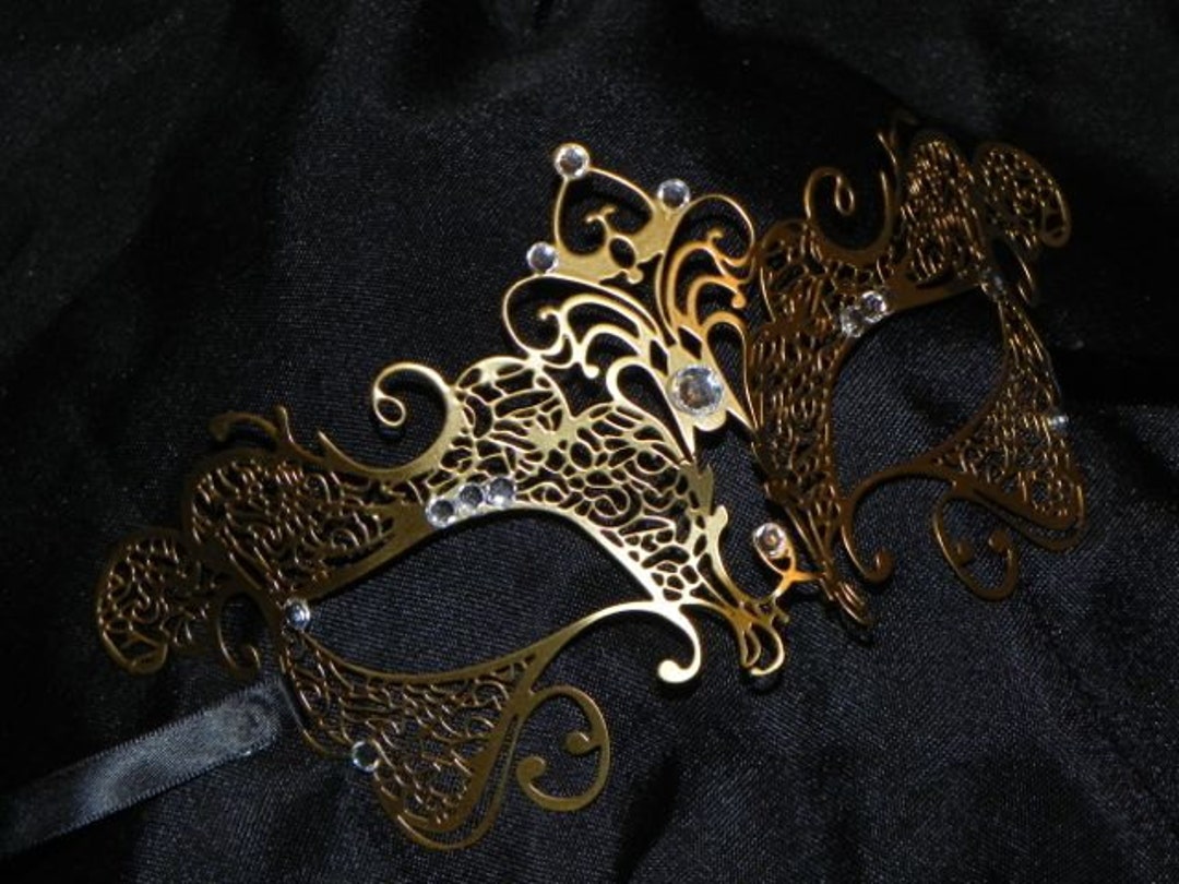 Flora Metallic Filigree Masquerade Mask - Etsy