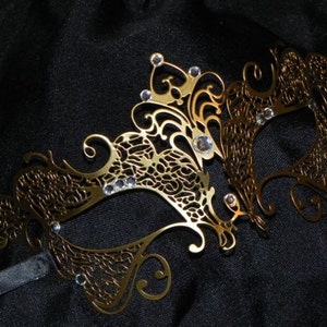 Flora Metallic Filigree Masquerade Mask - Etsy