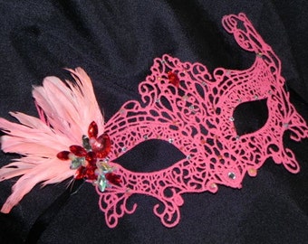 Pink Masquerade Mask - Etsy