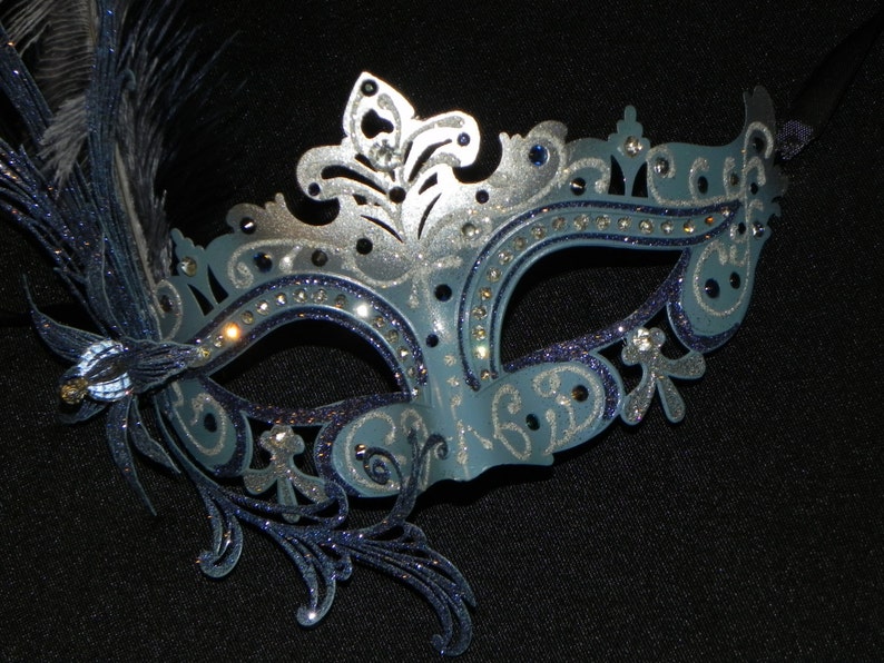 Metal Mask in Shades of Dusty Blue Gray and Silver Laser - Etsy New Zealand