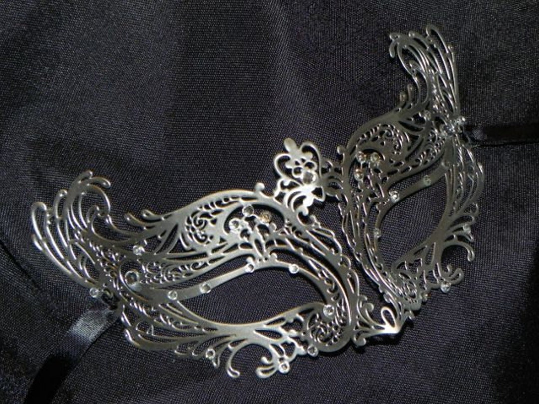 Metallic Filigree Masquerade Mask With Extra Stones Around the Eyes - Etsy