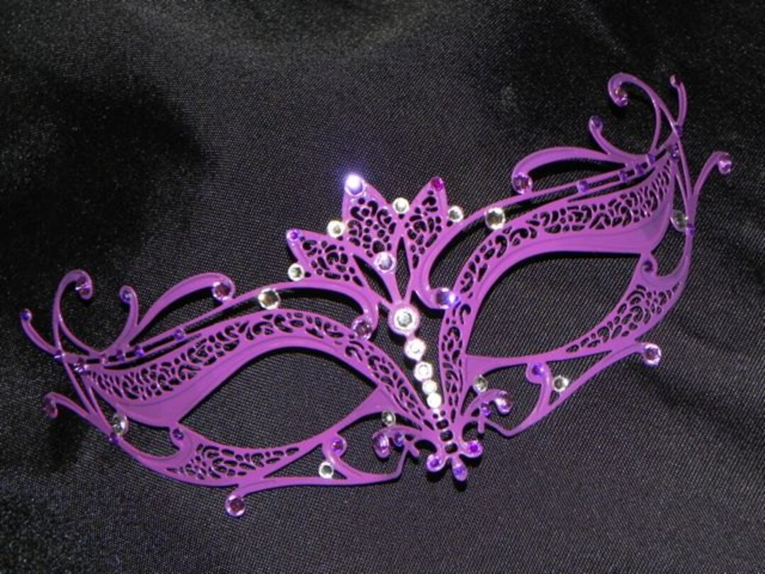 Flora Metallic Filigree Masquerade Mask With Extra Stones - Etsy