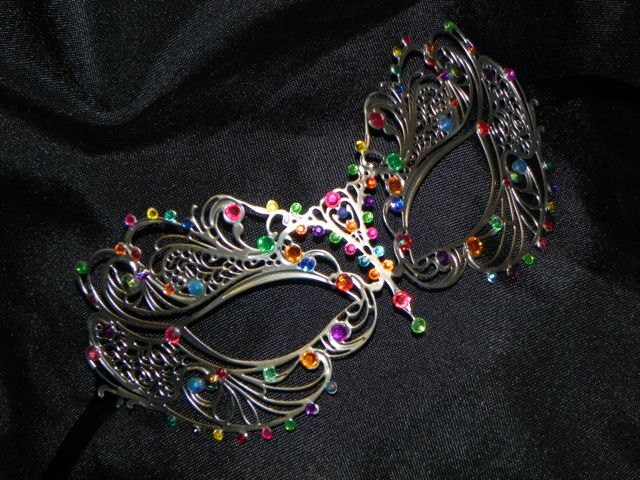 Multi Colored Metallic Masquerade Mask Rainbow Mask | Etsy