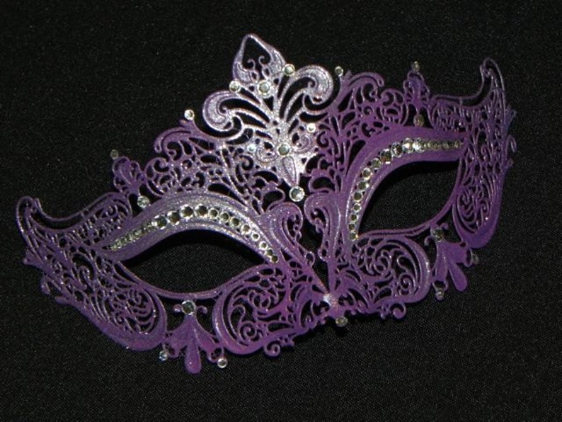 Purple Masquerade Mask With Glitter Accents - Etsy