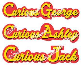 Curious george font | Etsy