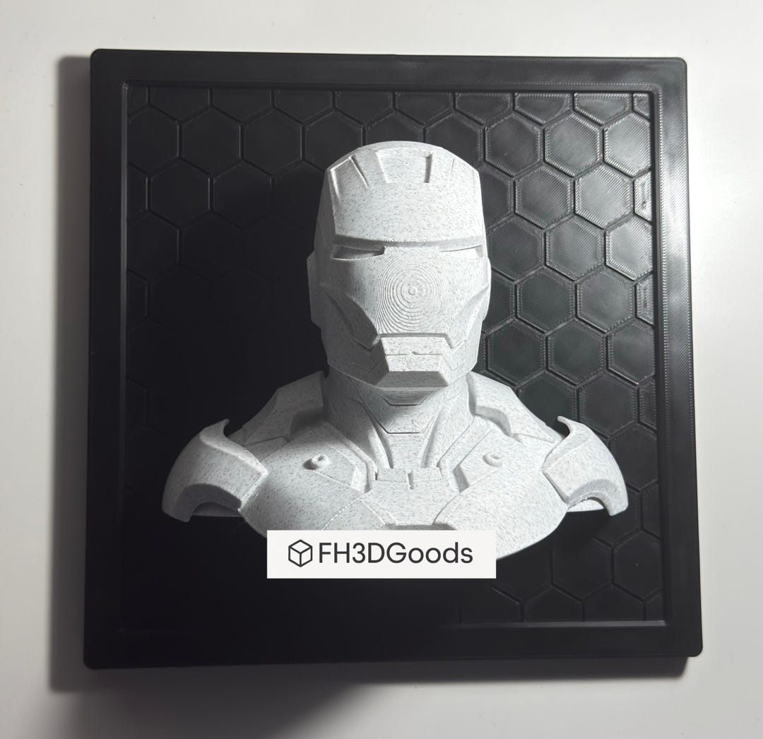 Iron Man Wall Art | 3D Printed Marble Finish | Modern Superhero Decor ...
