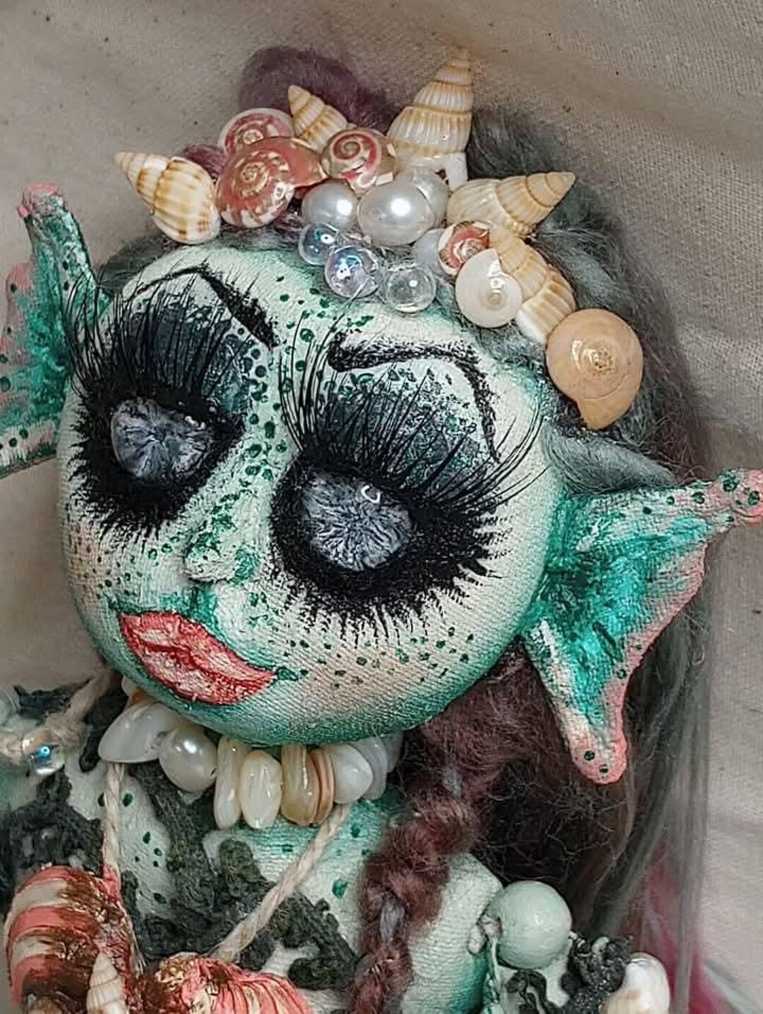 Textile Art Doll "peisinoe Siren" - Etsy