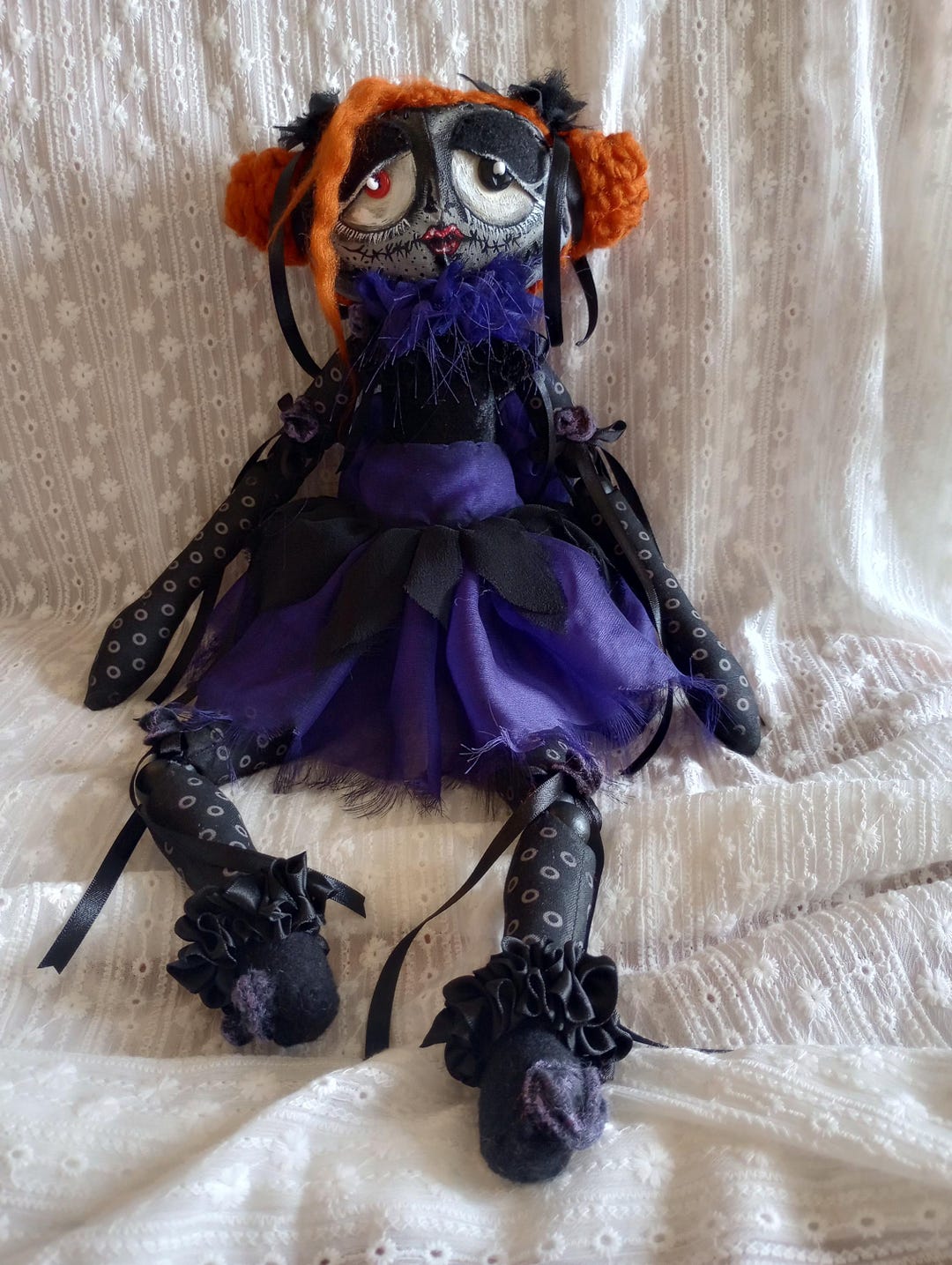 Gothic Rag Doll Style Art Doll " Living Dead Viola" - Etsy