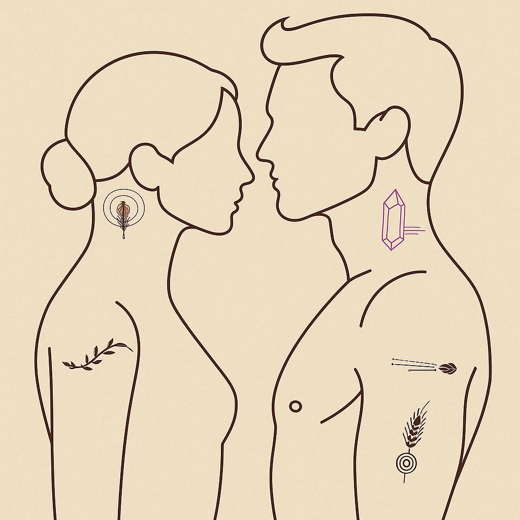 Love & Connection Tattoo Designs – Mystical Minimal Line Art for ...