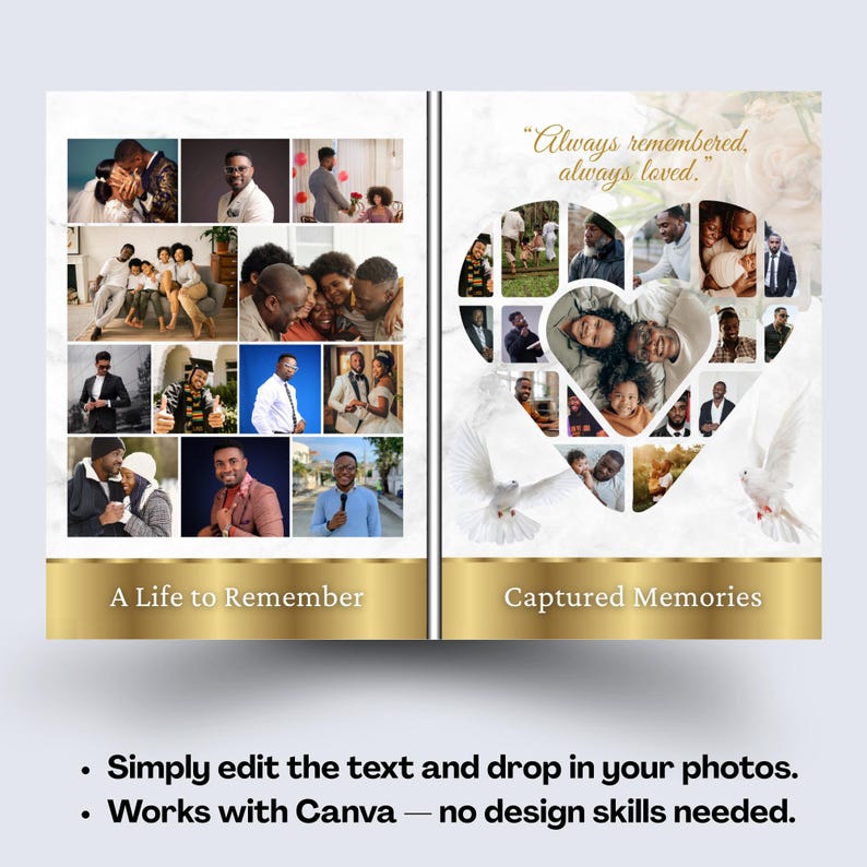 Funeral Program, 8 Page Celebration of Life Template, Obituary Booklet ...