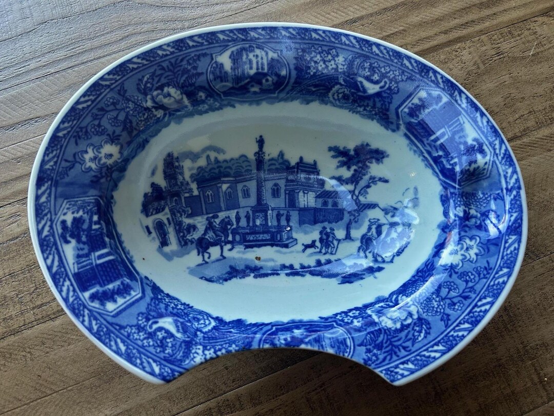 Antique RARE Victoria Ware Flow Blue Ironstone Bowl Possibly Barbers ...