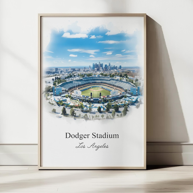 Watercolor Dodgers - Etsy