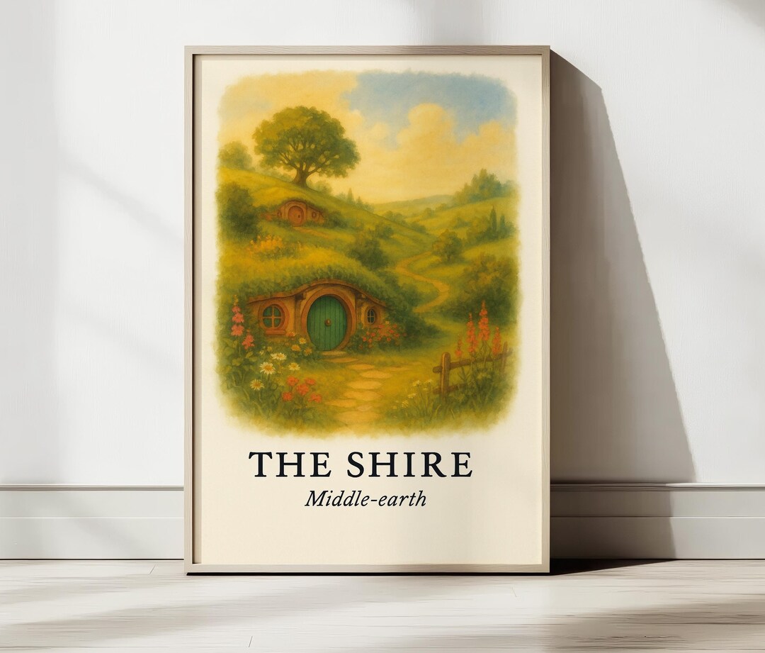 The Shire Wall Art Print – Hobbit Home Poster, Lord of the Rings ...