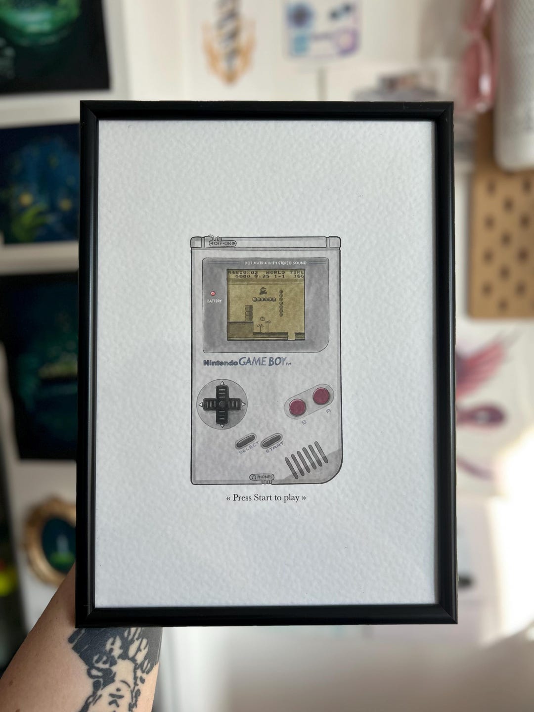 Game Boy Illustration - Mario - Etsy