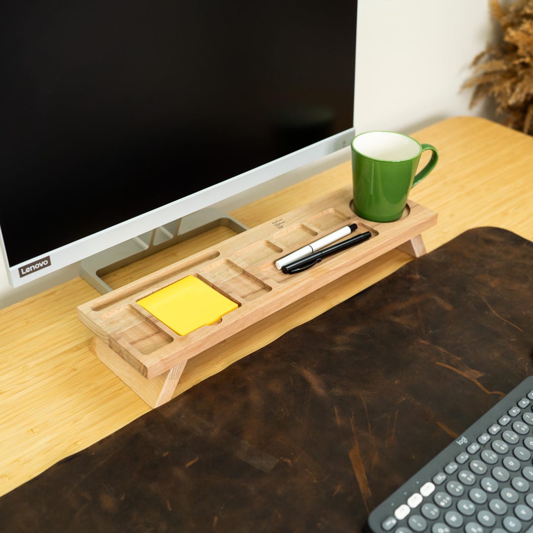 Personalized Wooden Desk Organizer, Custom Name Desk Tray, Minimalist ...