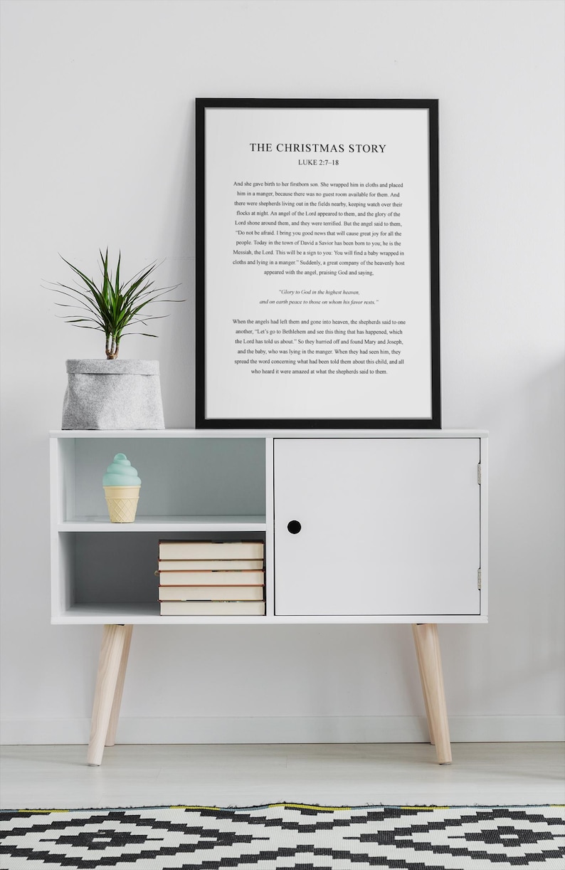 Luke 2:7-18 the Christmas Story Print • Bible Verse Wall Art ...