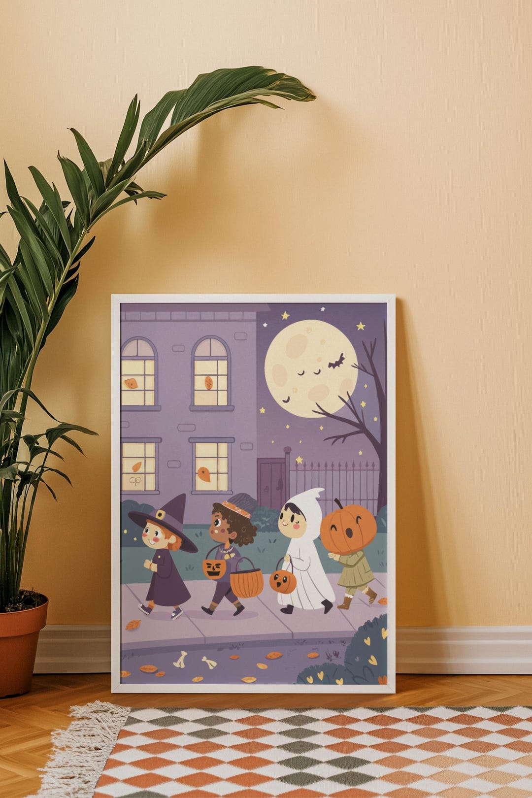 Kids Halloween Parade Wall Art – Cute Trick-or-treaters Printable for ...