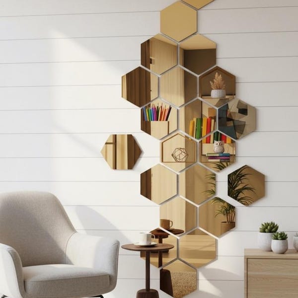 Hexagon Mirror Stickers - Etsy
