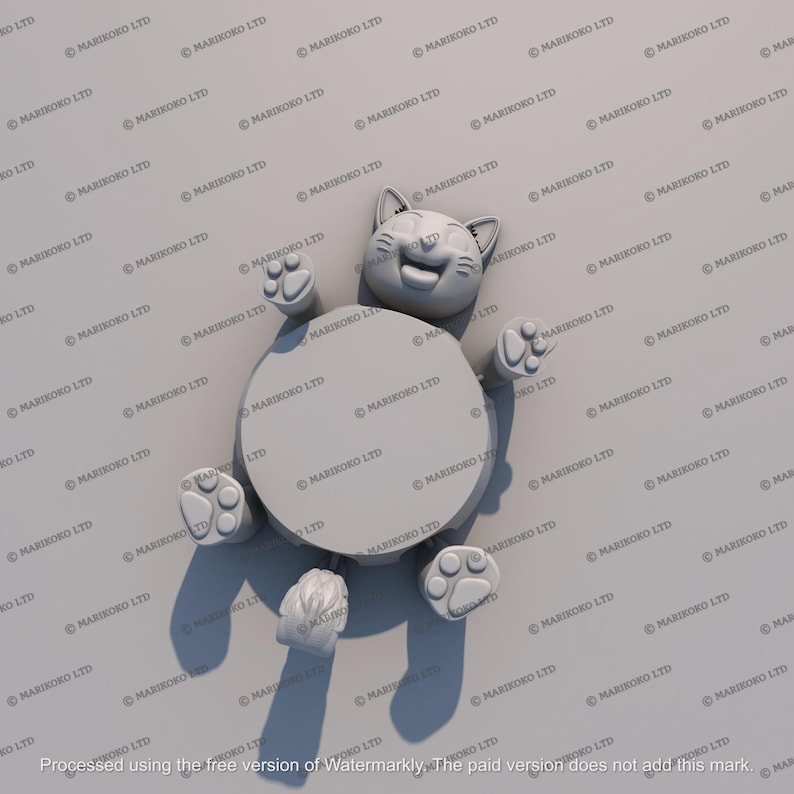 Cat STL File - 3D Printable Coaster - 3D Cute Cat - 3D Printer Files ...