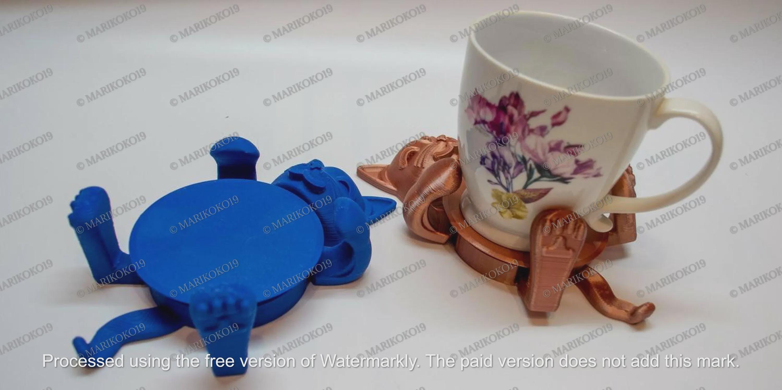 Cat Coaster STL File - 3D Printable Articulated Cat - 3D Cat Model - 3D ...