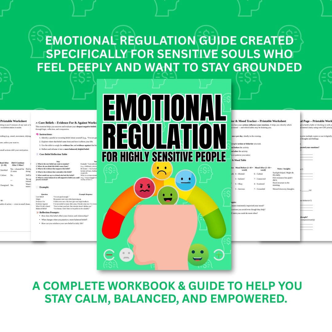 Emotional Regulation, Managing Emotions Workbook, Self Regulation ...