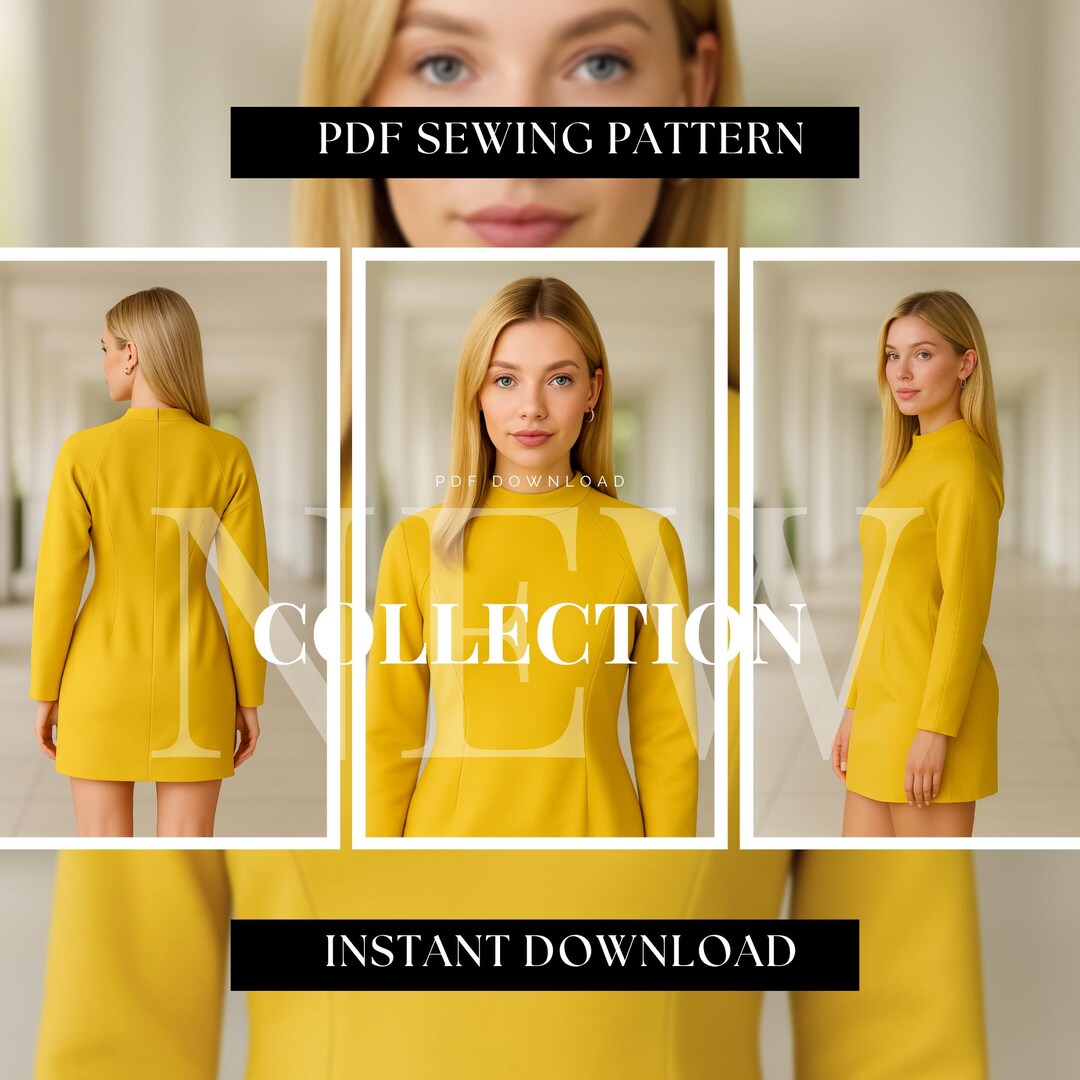 Mini Dress Pattern, Slim Fit Dress Pattern, Fitted Dress Sewing Pattern ...