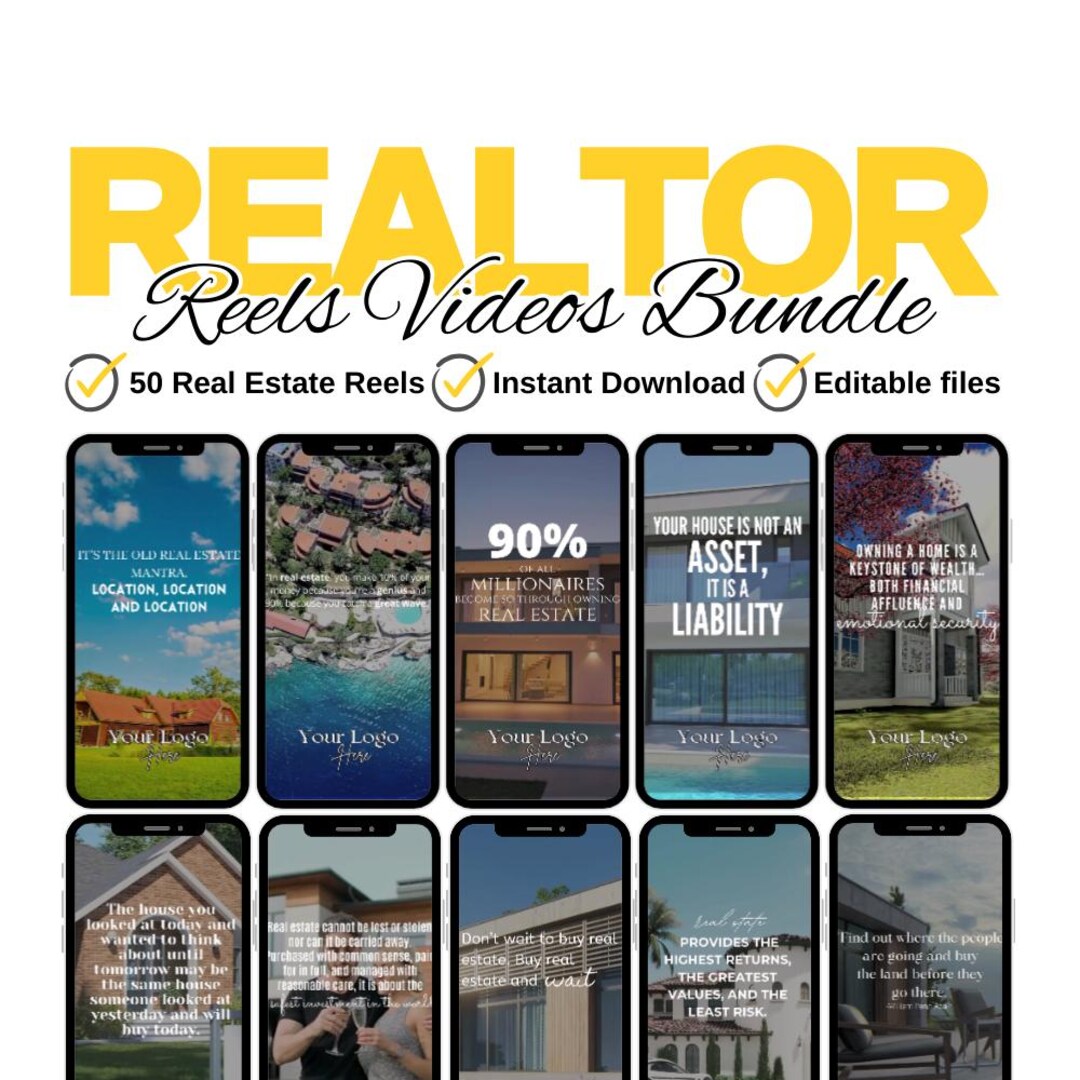 Editable Real Estate Reels Canva Template, Realtor Marketing, Realtor ...