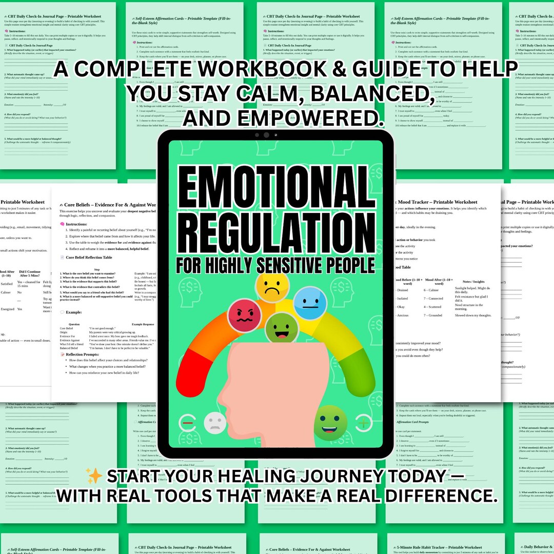 Emotional Regulation Guide, CBT for Hightly Sensitive People, Emotional ...