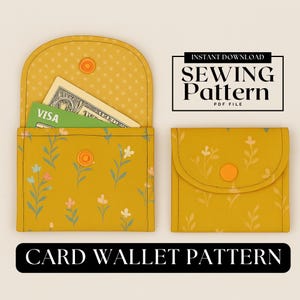DIY Mini Card Holder Wallet PDF Sewing Pattern, Keychain Wallet Pdf ...