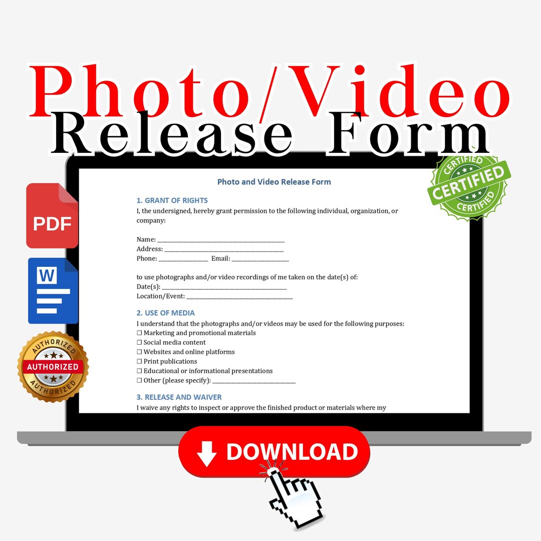 General Photo Release Form, Photo Release Agreement, Photo and Video ...