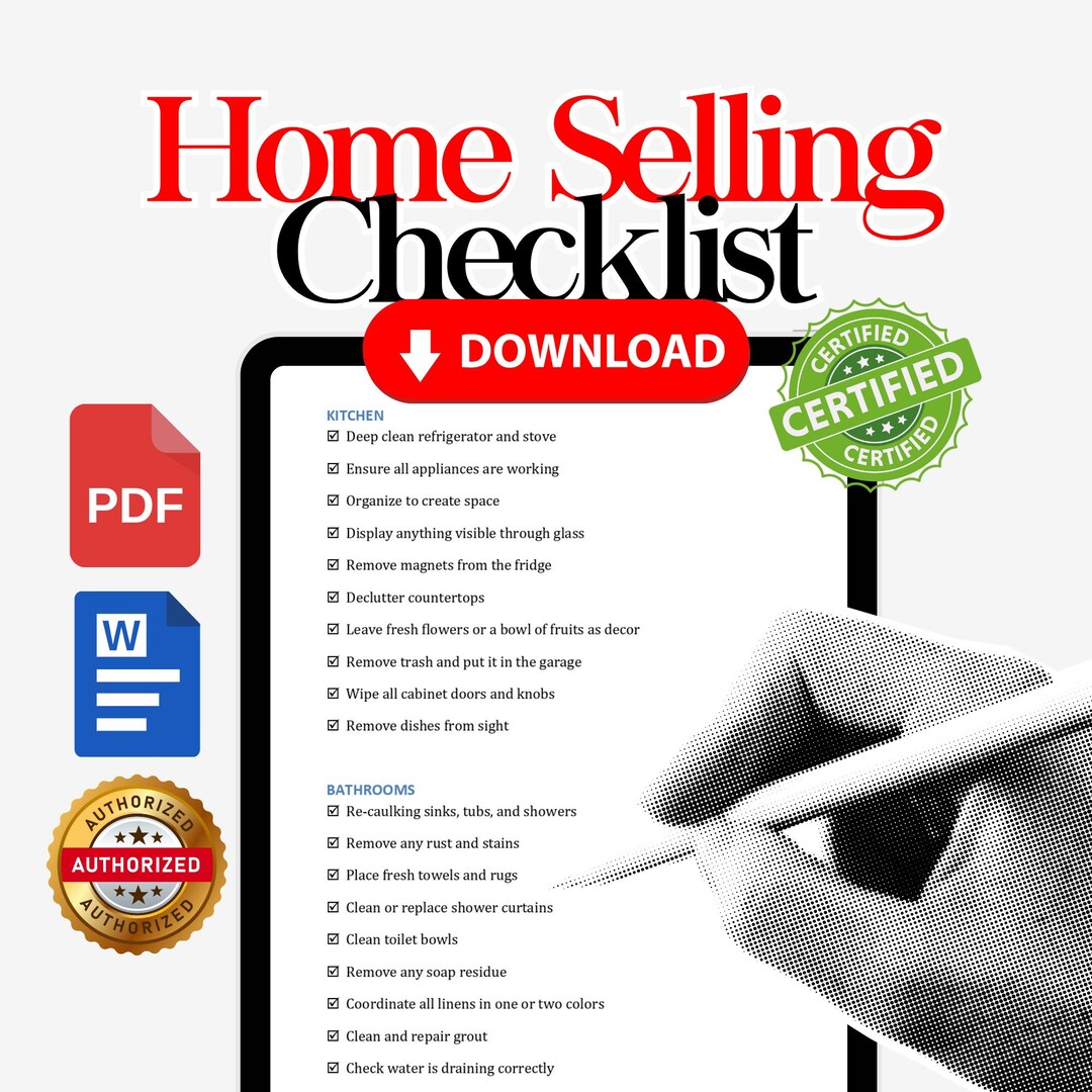Real Estate Prep Form, Open House Prep List, Selling House Checklist ...