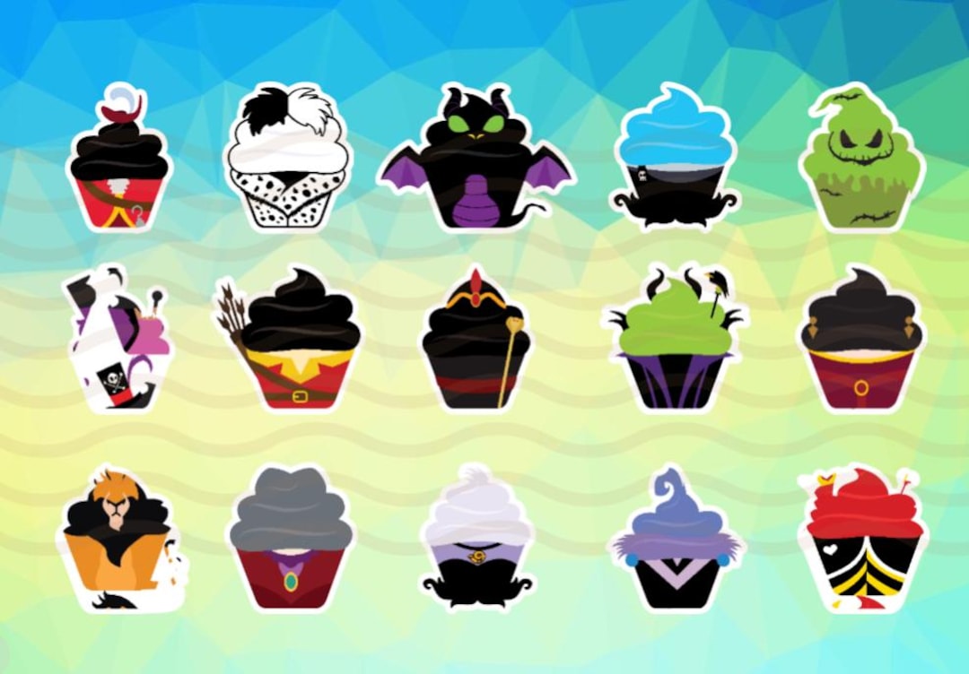 Disney Villains Cupcake Magnets 4 Pack. - Etsy