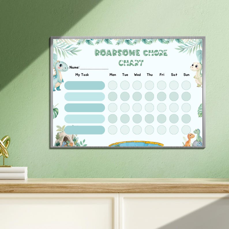 Dinosaur Reward Chart for Kids | Printable Chore Chart (PDF Download ...
