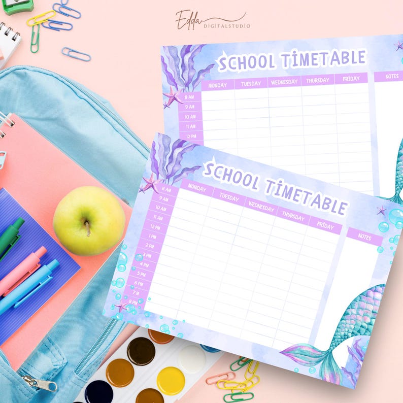 Back to School Printable School Timetable & Weekly Planner PDF ...