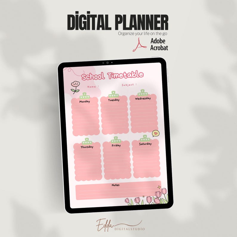 Kids School Timetable Printable | Weekly Class Schedule (PDF & PNG A4 ...